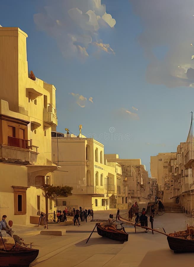 Kalkara, Kalkara, Malta. Generative AI. Stock Illustration ...