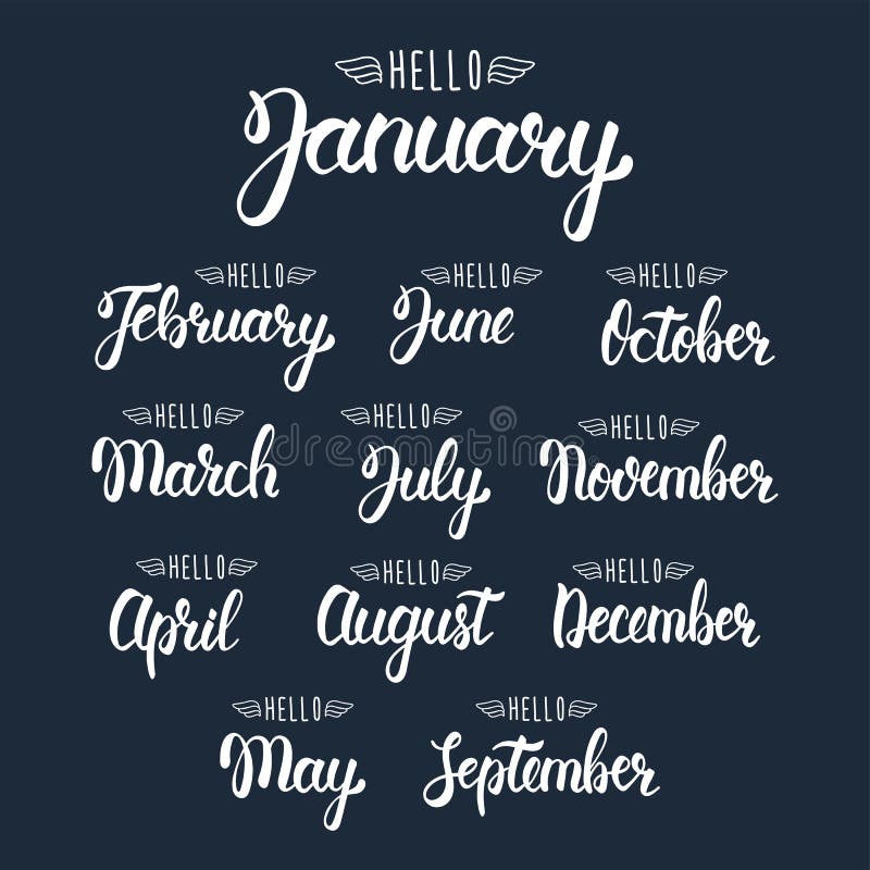 Die 12 Monate des Jahres vektor abbildung. Illustration von betrieb ...