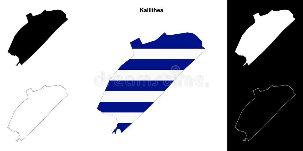 Kallithea outline map stock vector. Illustration of infographic - 379300009