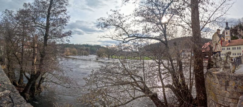 Kallmuenz with Flooding on the Naab River in Bavaria Stock Photo ...