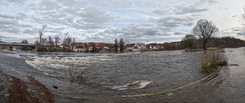 Kallmuenz with Flooding on the Naab River in Bavaria Stock Image ...