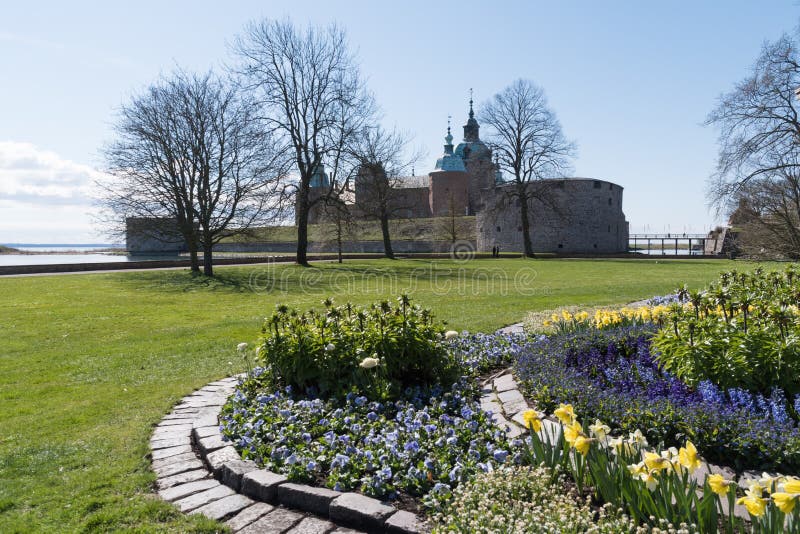 Kalmar Castle at Springtime Stock Photo - Image of flower, renaissance ...