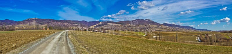 Kalnik Mountain Natural Scenery Panorama Stock Image - Image of road ...