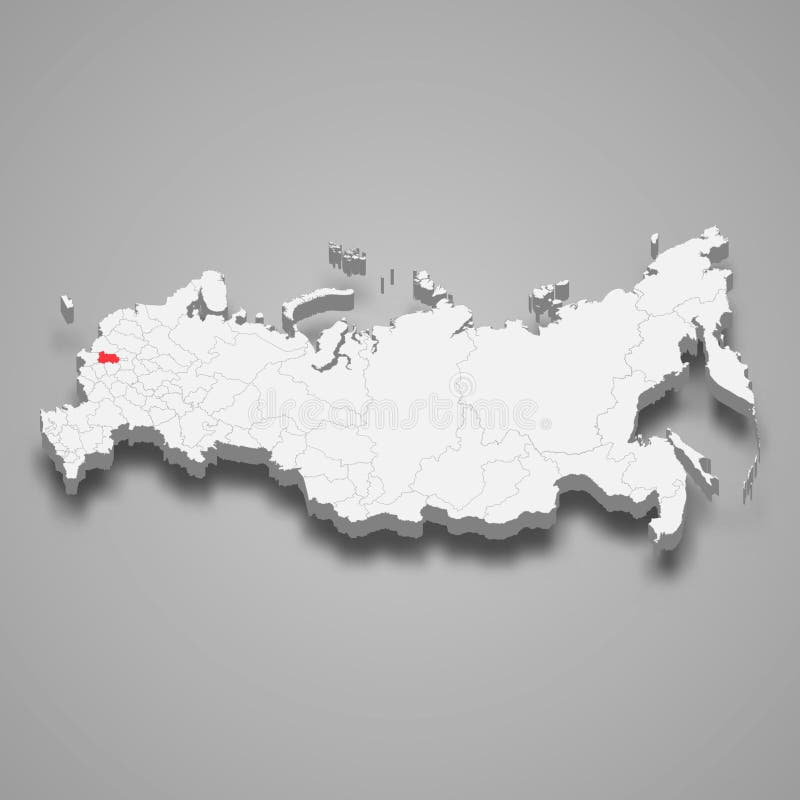 Kaluga Region Location within Russia 3d Map Stock Illustration ...