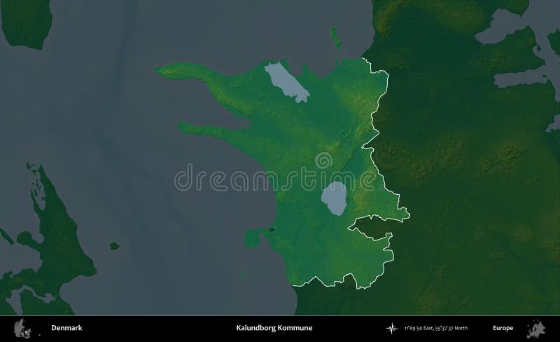 Kalundborg Kommune Highlighted, Denmark. Physical Stock Illustration ...
