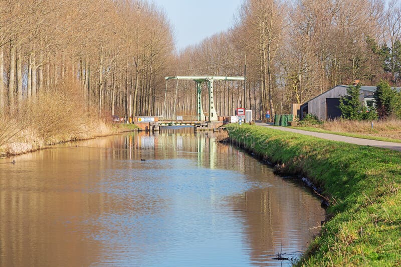 The Kalve Bridge Spanning Over the Moervaart Stock Photo - Image of ...