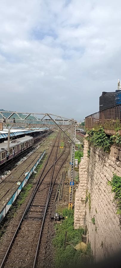 Kalyan Junction Railway Lines Roof Top Image. Stock Image - Image of ...