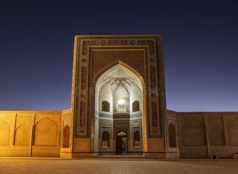 Kalyan Mosque in Bukhara at Night, Stock Image - Image of evening ...