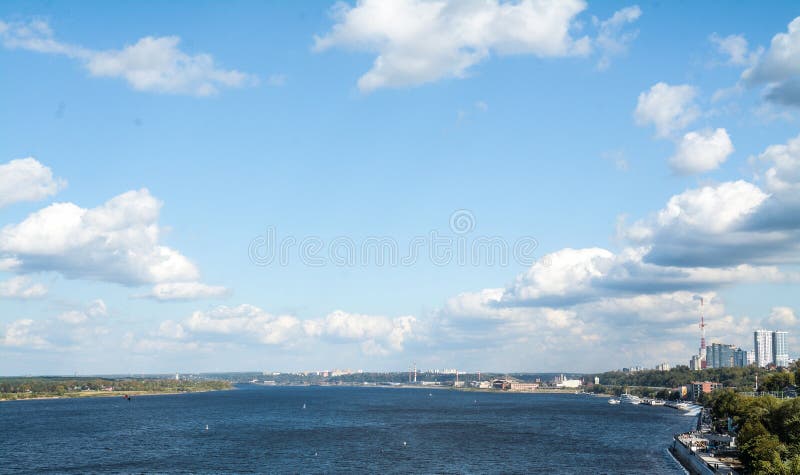 Kama River in the Perm City, Russia, Ural Stock Image - Image of cloud ...