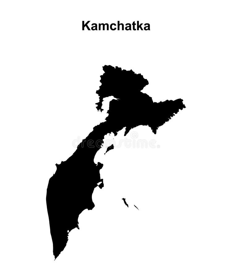 Kamchatka outline map stock vector. Illustration of geography - 360650606