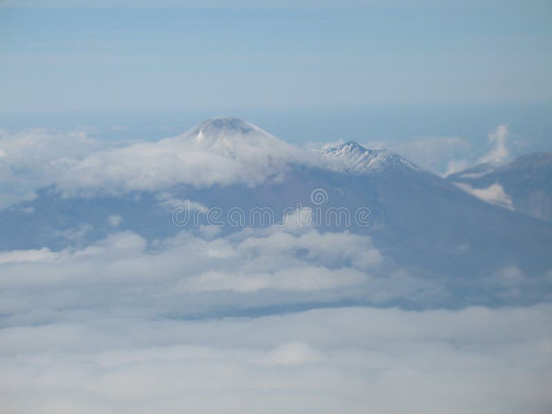 Kamchatka Volcano. View in Aircraft Window Stock Image - Image of ...