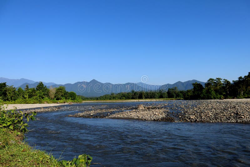Kameng River Near Road Side Flowing Stock Image - Image of nature, hill ...