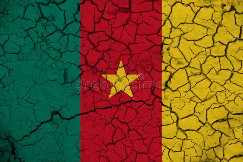 Kamerun Flag on the Background Texture. Concept for Designer Solutions ...