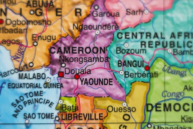 Kamerun-Landkarte stockfoto. Bild von weltweit, rund - 65593970