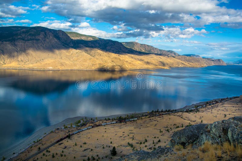 Kamloops Lake View Point. Train Om the Front Stock Image - Image of ...