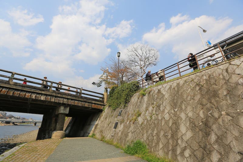 Kamo River in the Center of Kyoto in Spring Editorial Image - Image of ...