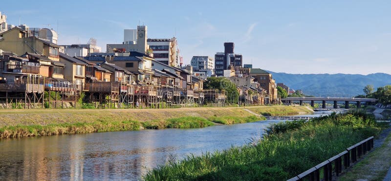 Kamo Riverside in Kyoto in the Mid of Summer Stock Image - Image of ...