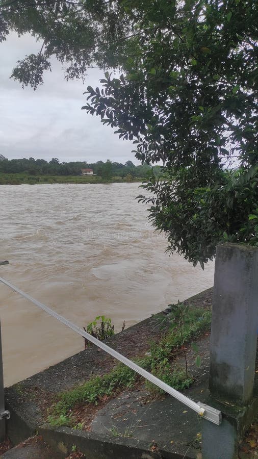 Kampar River Scene in the Morning with Cloudy Weather Stock Image ...