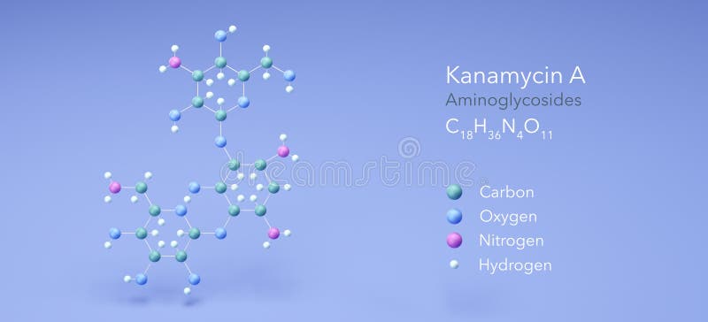 Kanamycin a Molecule, Molecular Structures, Aminoglycoside, 3d Model ...