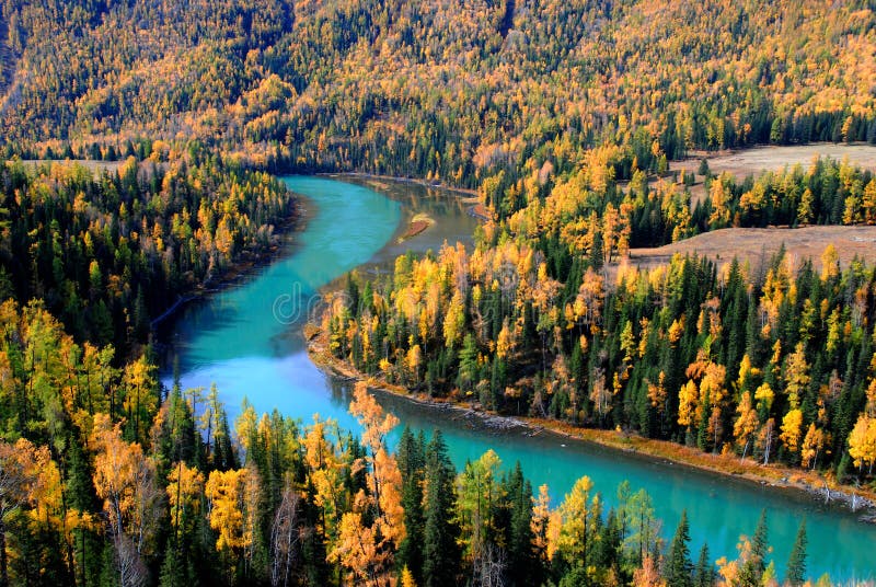 Kanas river stock image. Image of lake, seasonal, multicolored - 11744953