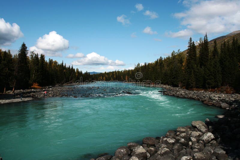 Kanas river stock image. Image of asia, cobblestone, autumn - 6944615