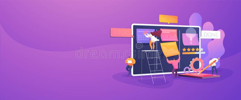 Agile Scrum Process and Development Icon Set Web Header Banner Stock ...