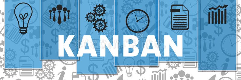 Kanban Business Symbols Grey Texture Blue Stripes Stock Illustration ...