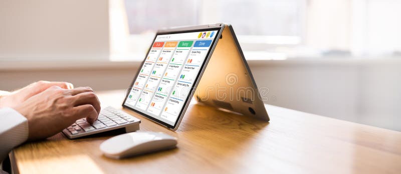 Kanban Scrum Schedule Board Plan App Stock Image - Image of banner ...