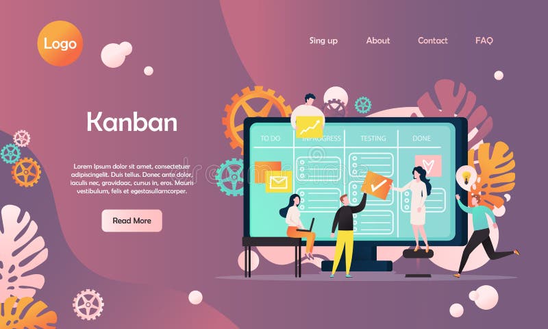 Kanban Vector Website Landing Page Design Template Stock Vector ... Kanban Vector Website Landing Page Design Template Stock Vector ...