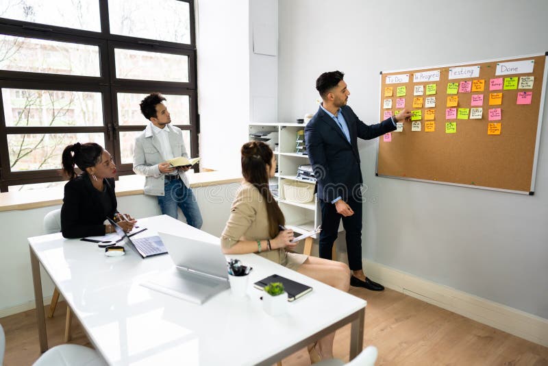 Kanban White Board Task Plan Stock Image - Image of white, corporate ...
