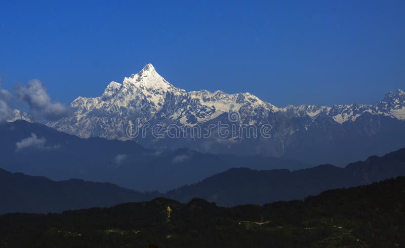 Kanchenjunga Mountain Range in the Morning, Sikkim Stock Photo - Image ...