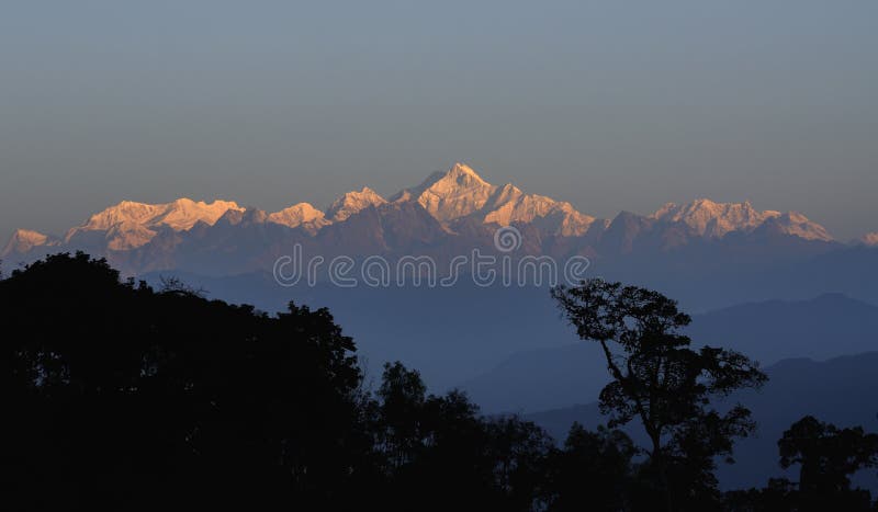Kanchenjunga Mountain Range from Pelling Helipad Top. Scenic View of ...