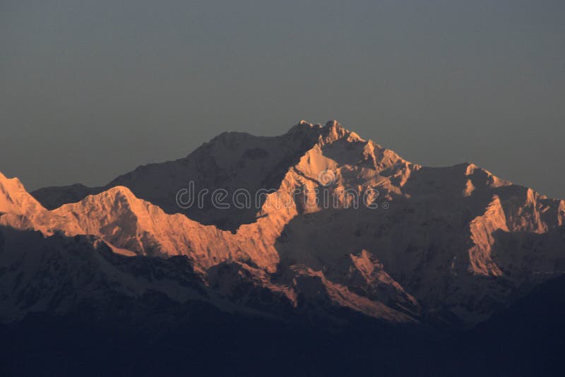 Kanchenjunga Peak it Sunrise. Stock Photo - Image of beauty, height ...