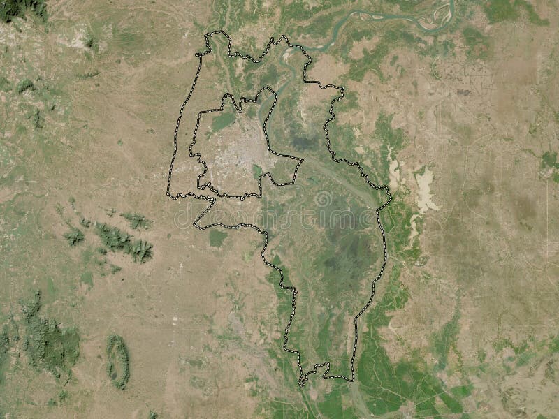 Kandal, Cambodia. Low-res Satellite. No Legend Stock Photo - Image of ...