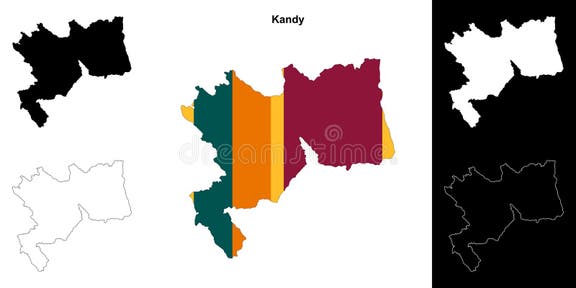 Kandy outline map stock vector. Illustration of district - 356680840