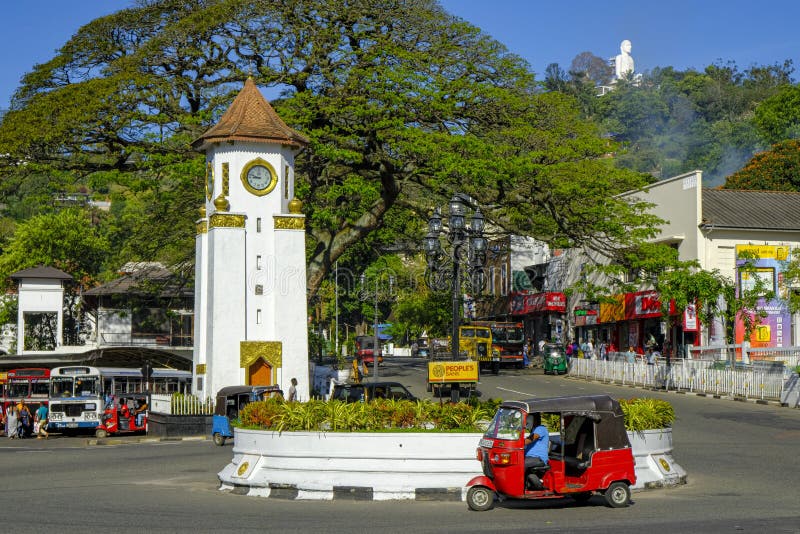 Clock Tower in Kandy, Sri Lanka Editorial Image - Image of tourist ...