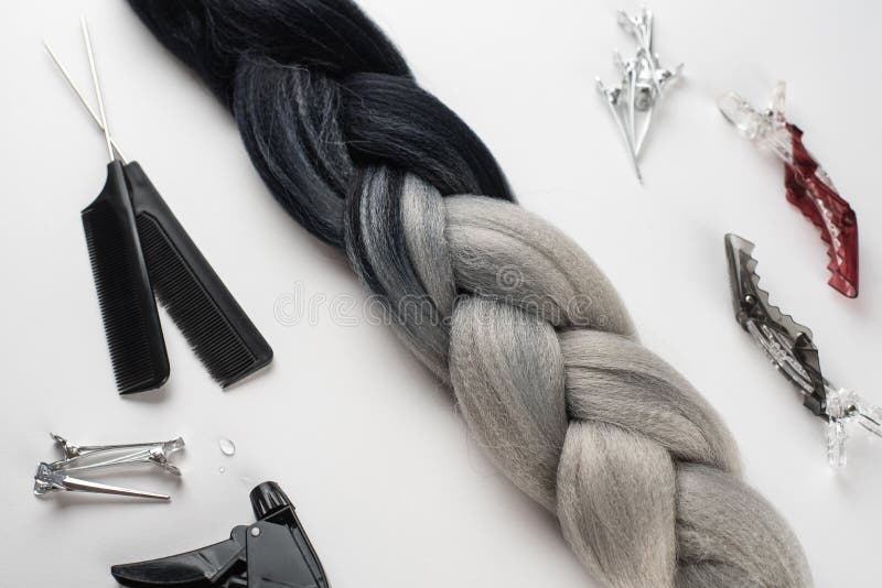 Kanekalon. Colored Artificial Strands of Hair. Material for Plaiting ...