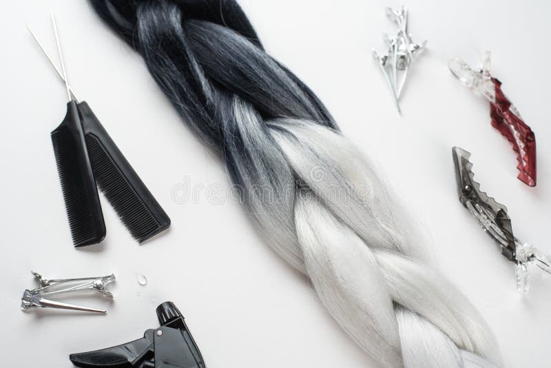 Kanekalon. Colored Artificial Strands of Hair. Material for Plaiting ...