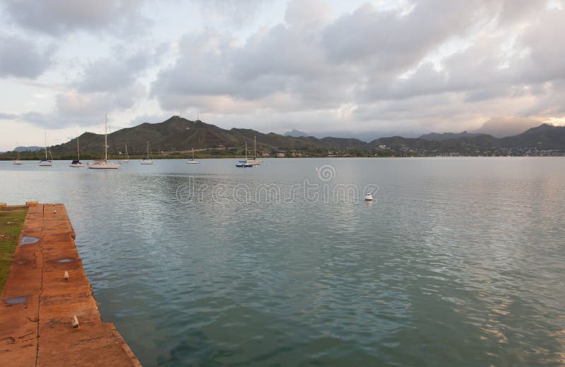Kaneohe Marine Corps Base Marina Stock Photo - Image of oahu, base ...