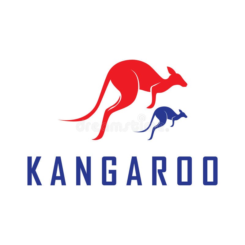 Kangarogologo-vector vector illustratie. Illustration of toevallig ...