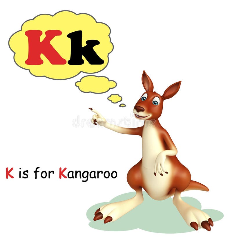 Kangaroo with alphabet stock illustration. Illustration of funny - 70057998
