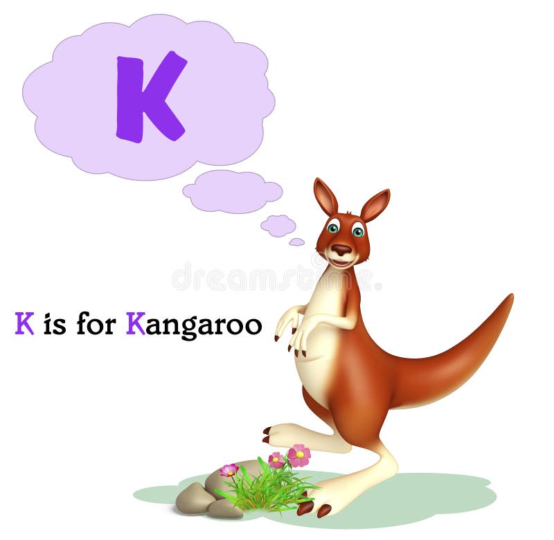 Kangaroo with alphabet stock illustration. Illustration of education ...