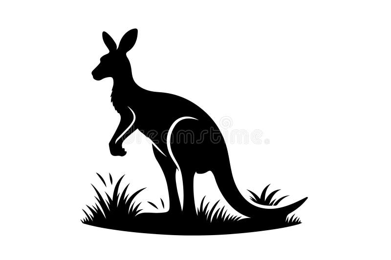 Kangaroo Black Silhouette Vector, Eps - 10 Stock Vector - Illustration ...