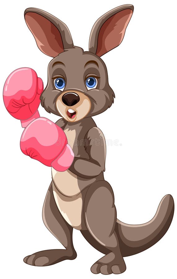 A Kangaroo with Boxing Gloves Ready To Spar Stock Vector - Illustration ...