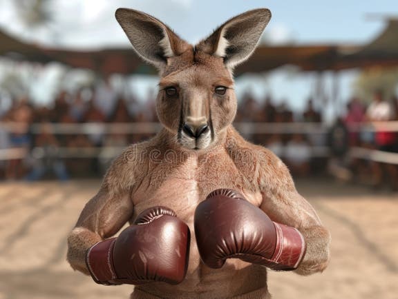 Kangaroo Boxing in the Outback Stock Illustration - Illustration of ...