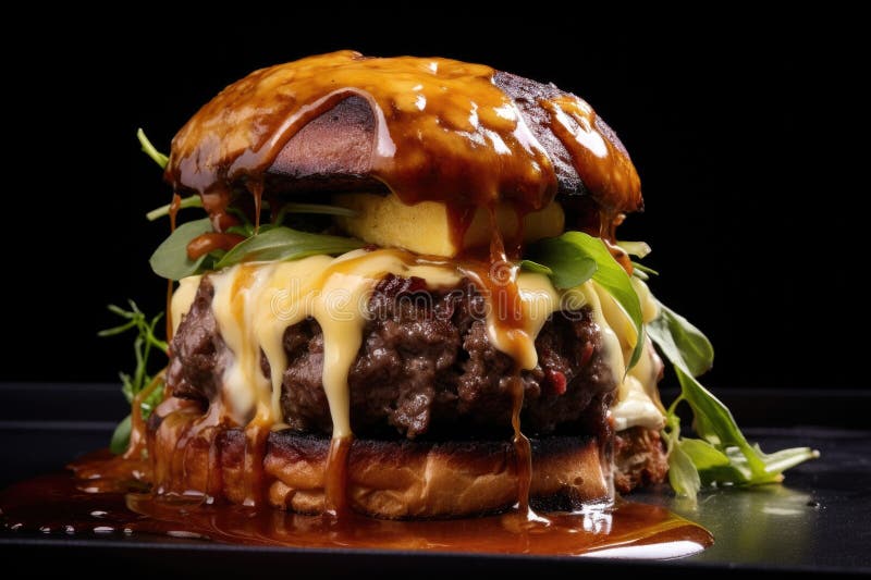 Kangaroo Burger with Cheese Slice Melting Stock Illustration ...