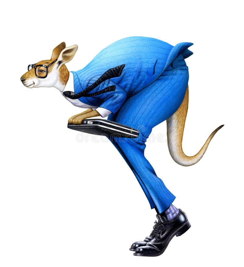 A kangaroo businessman stock illustration. Illustration of businessman ...