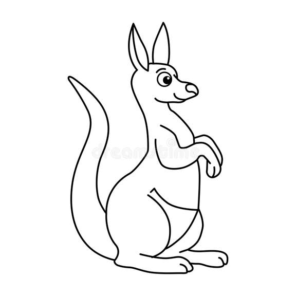 Kangaroo Cartoon Coloring Page Illustration Vector. for Kids Coloring ...