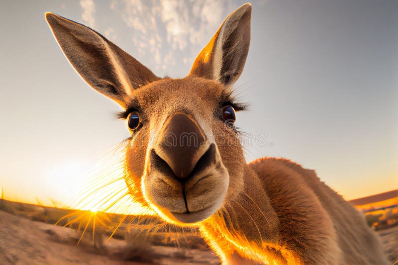 Kangaroo Close Up Taking a Selfie. AI Generated Stock Illustration ...