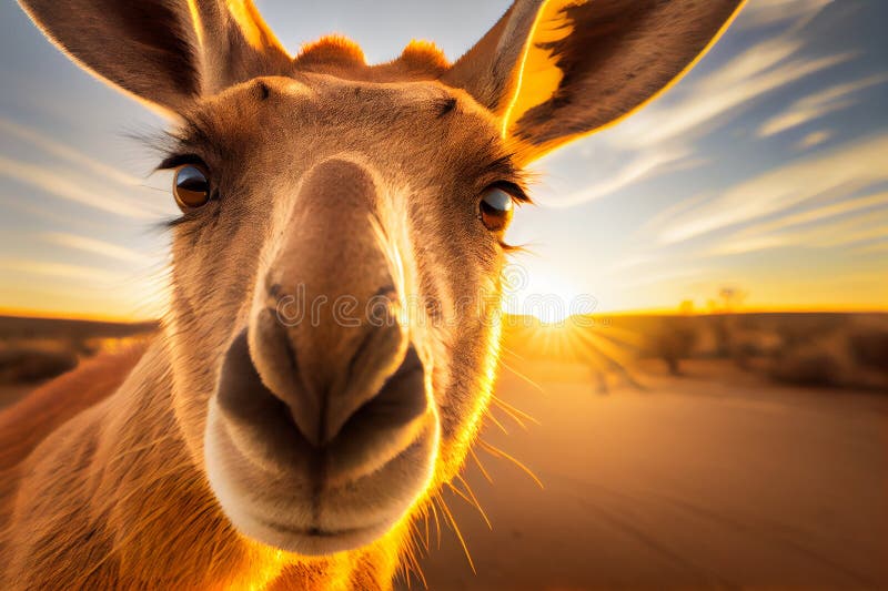 Kangaroo Close Up Taking a Selfie. AI Generated Stock Illustration ...